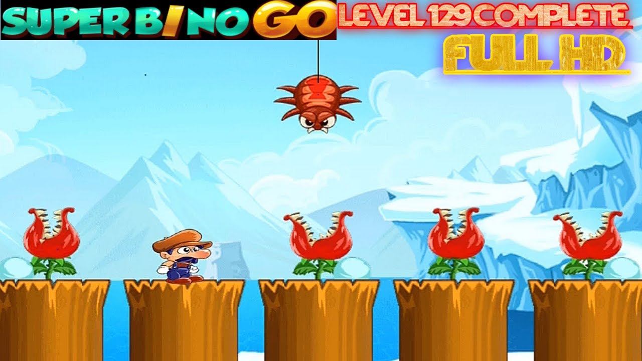 Super bino go Adventure jungle game level 129 complete full hd - YouTube
