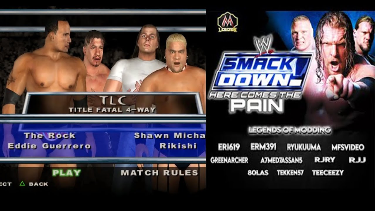 WWE SmackDown! HCTP Mod - "Shut Your Mouth" | Ladder Match | The Rock ...