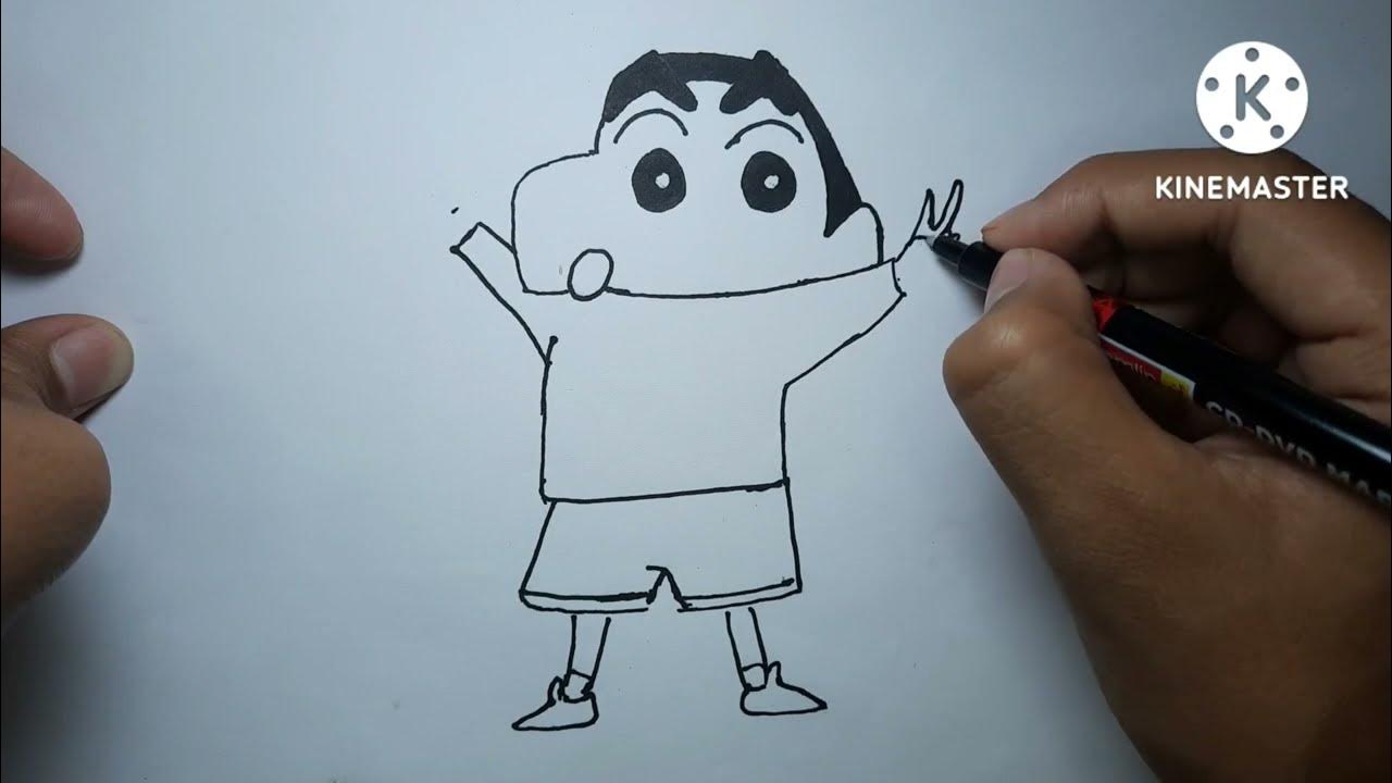 How to draw ShinChan step by step || Pencil sketch Shin-Chan Nohara yo ...