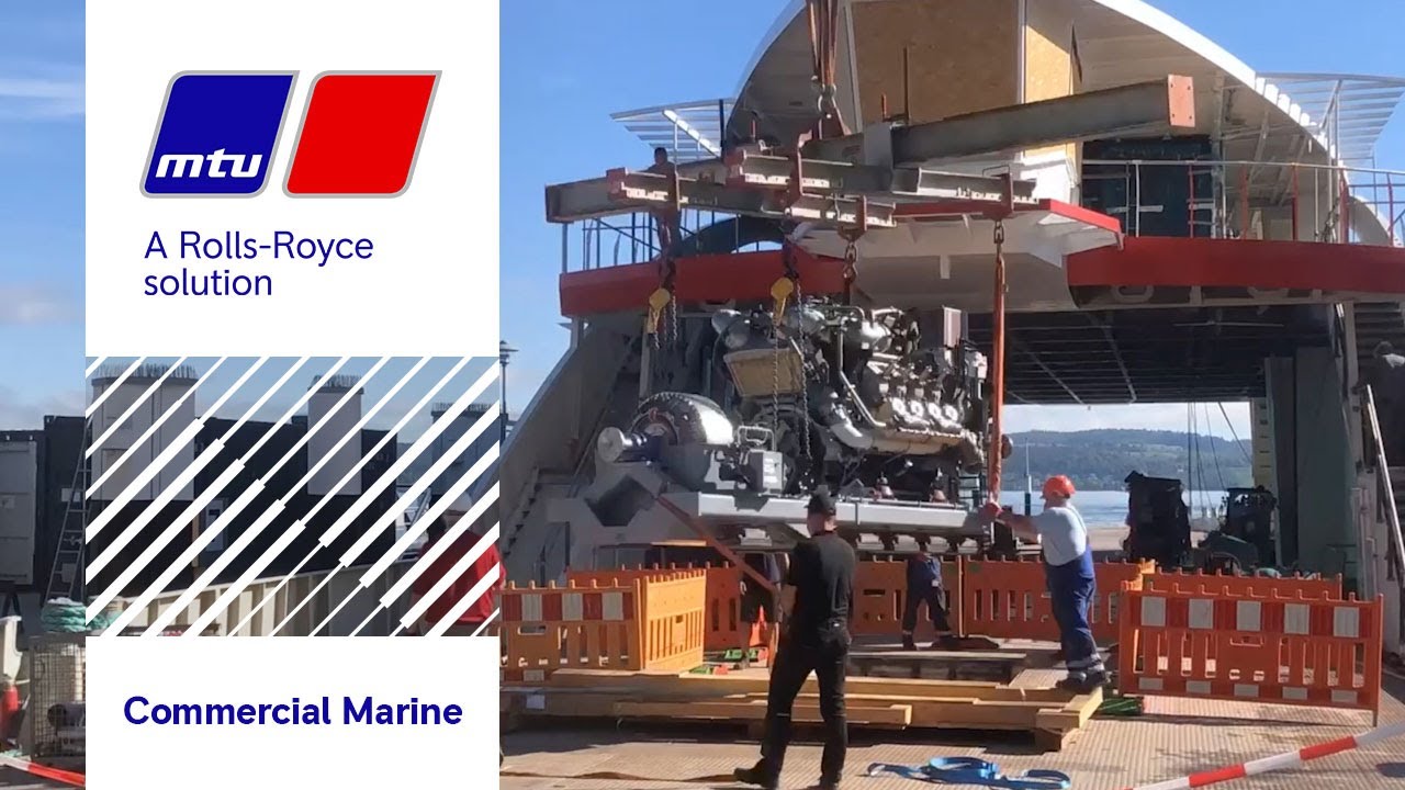 First mtu gas engine installed in new Lake Constance ferry - YouTube