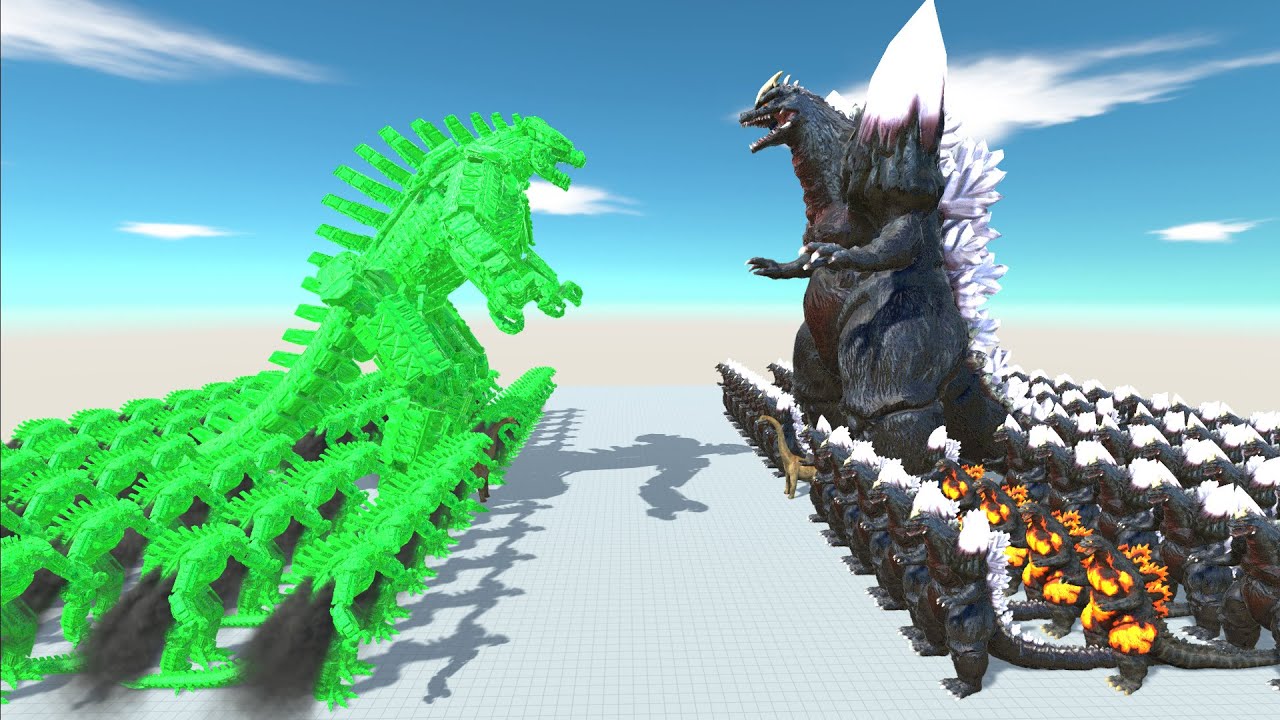 ALL GREEN MECHAGODZILLA VS SPACE GODZILLA DEATH FALL - Animal Revolt ...