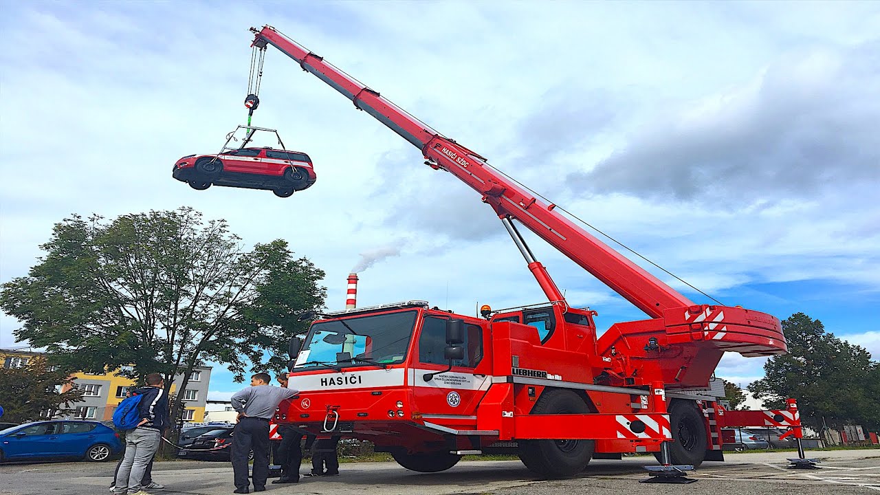 Fire truck Tatra crane - Depo fire day - YouTube