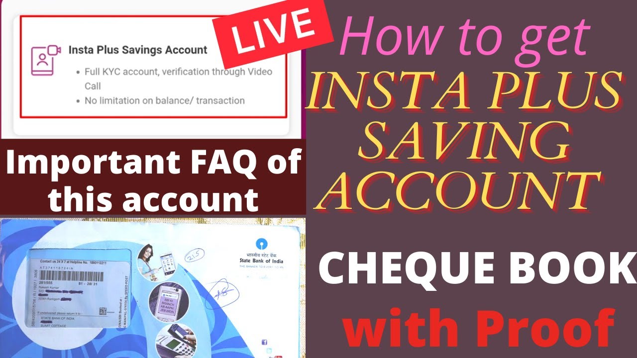 How to get Cheque book for SBI Insta Plus Savings account live with ...