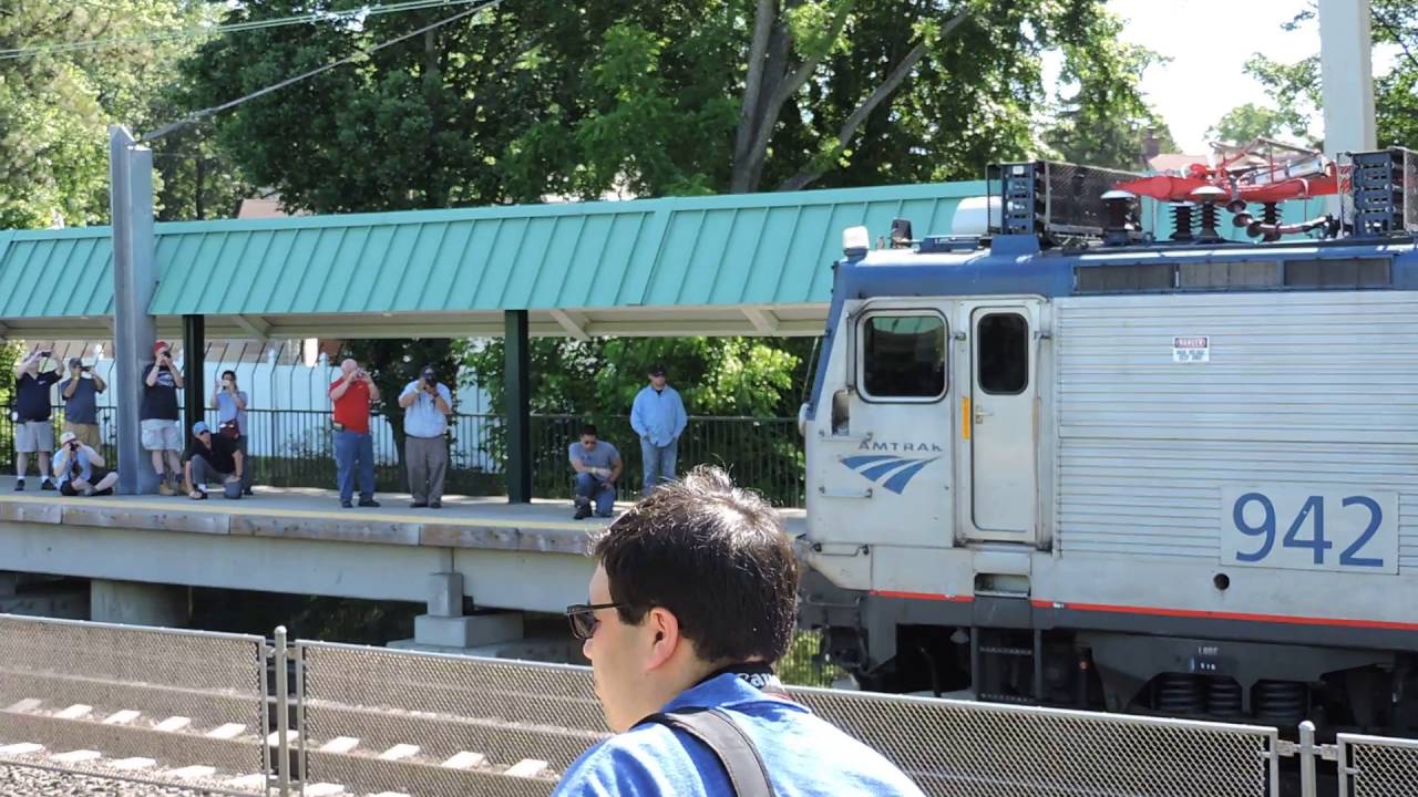 Amtrak Train 942 - AEM7 Farewell - Halethorpe - 18 June 2016 - YouTube