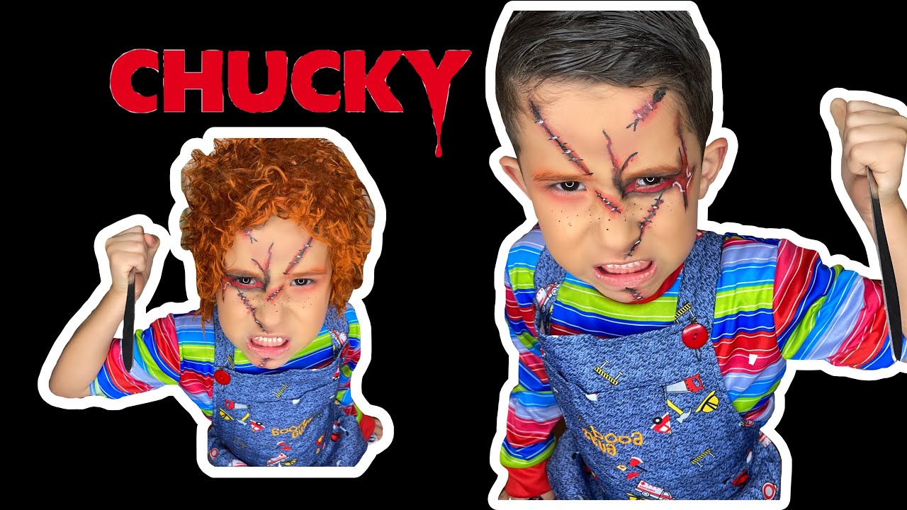 Maquillaje de chucky para Niño / mi mamá me transforma en chucky - YouTube
