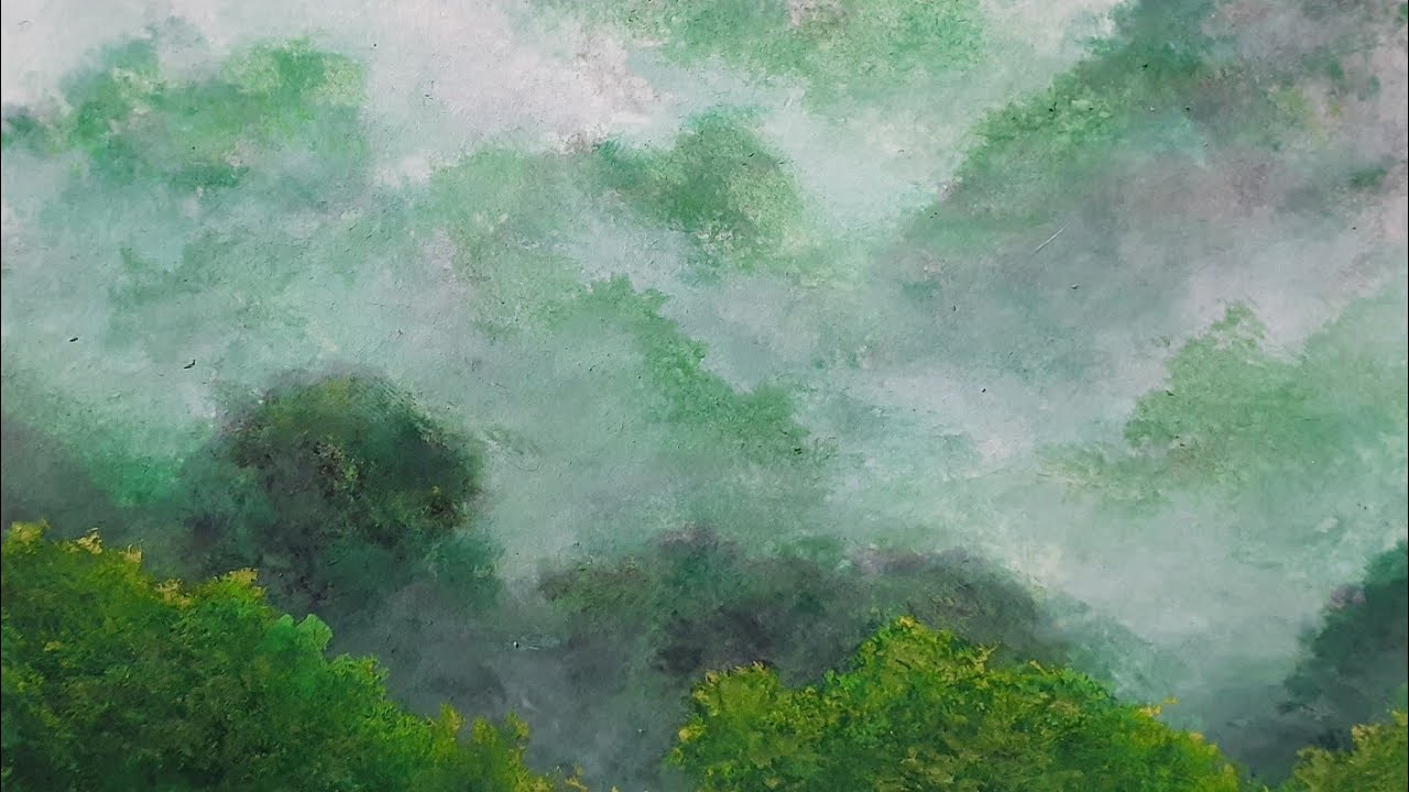 Tempera Painting | Misty Valley | Tempera color on Watercolor Paper ...