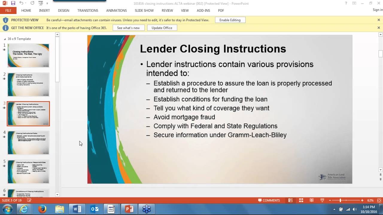 Closing Instructions The Good, The Bad and The Ugly - YouTube