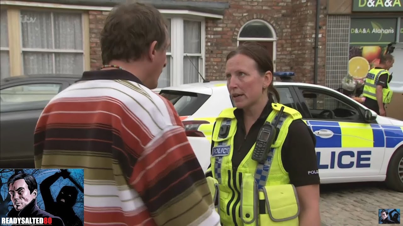 Coronation Street - Spider Pushes a Police Officer - YouTube