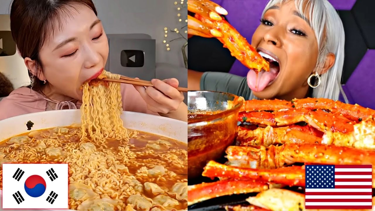 FAMOUS MUKBANGERS FROM DIFFERENT COUNTRIES!🇰🇷🇺🇸🇵🇭🇯🇵🇹🇭😲🙀😱 - YouTube