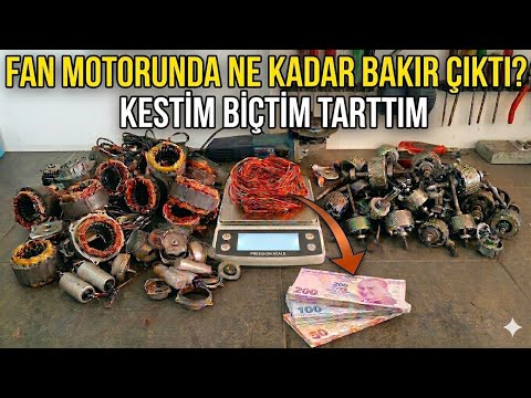 HURDA FAN MOTORUNDA NE KADAR BAKIR VAR? KAÇ TL KAZANDIM! #hurdavizyonu B22