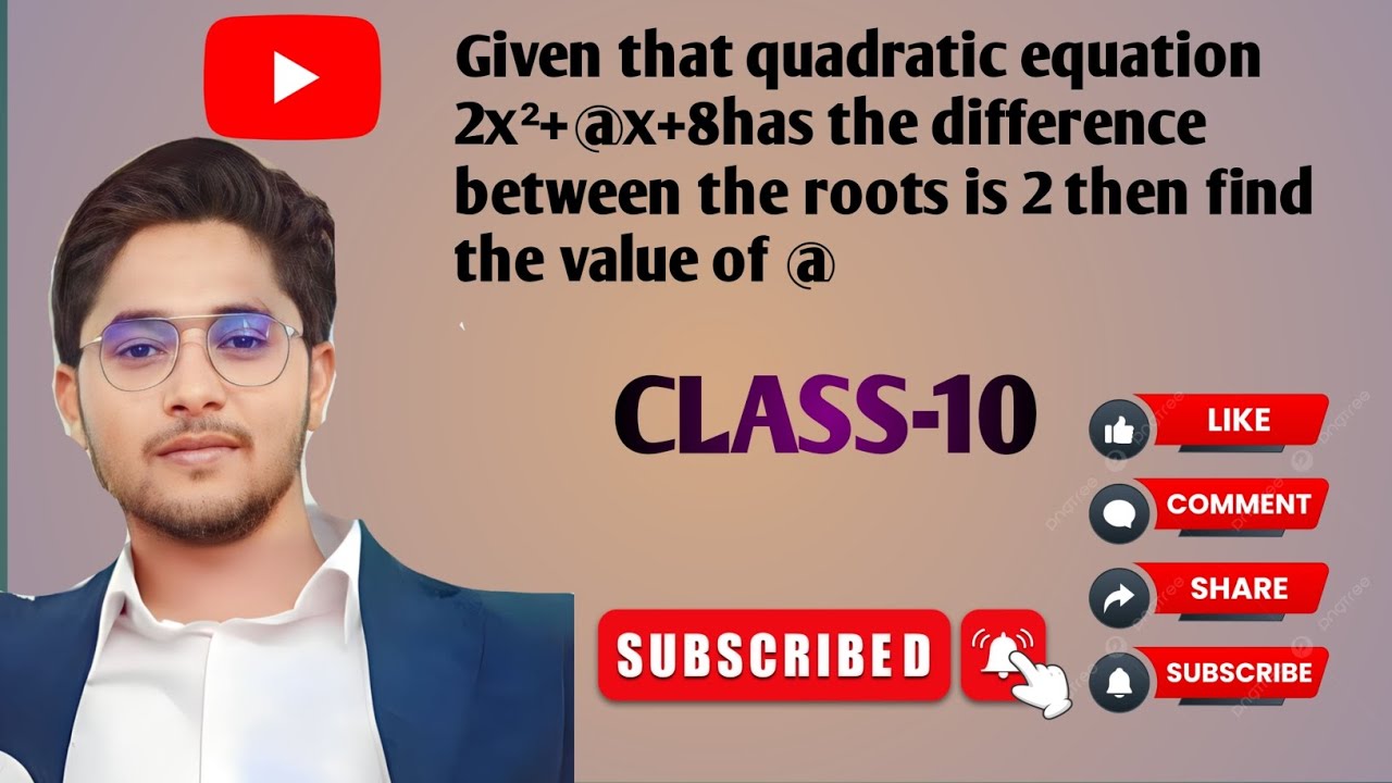 Question based on difference of roots for class-10#IIT maths # mains ...