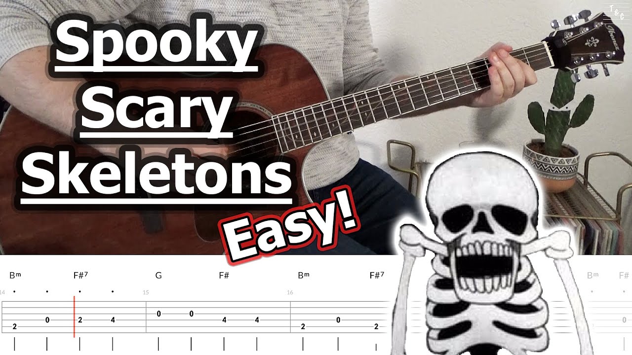 Spooky Scary Skeletons | EASY Guitar Tabs Tutorial - YouTube