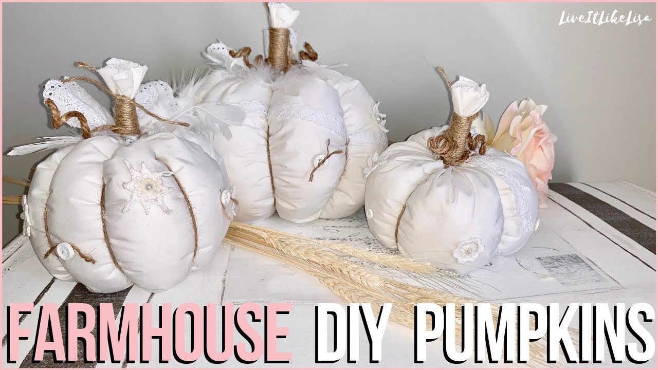 FARMHOUSE DIY FALL DECOR | Shabby Farmhouse Pumpkins - YouTube