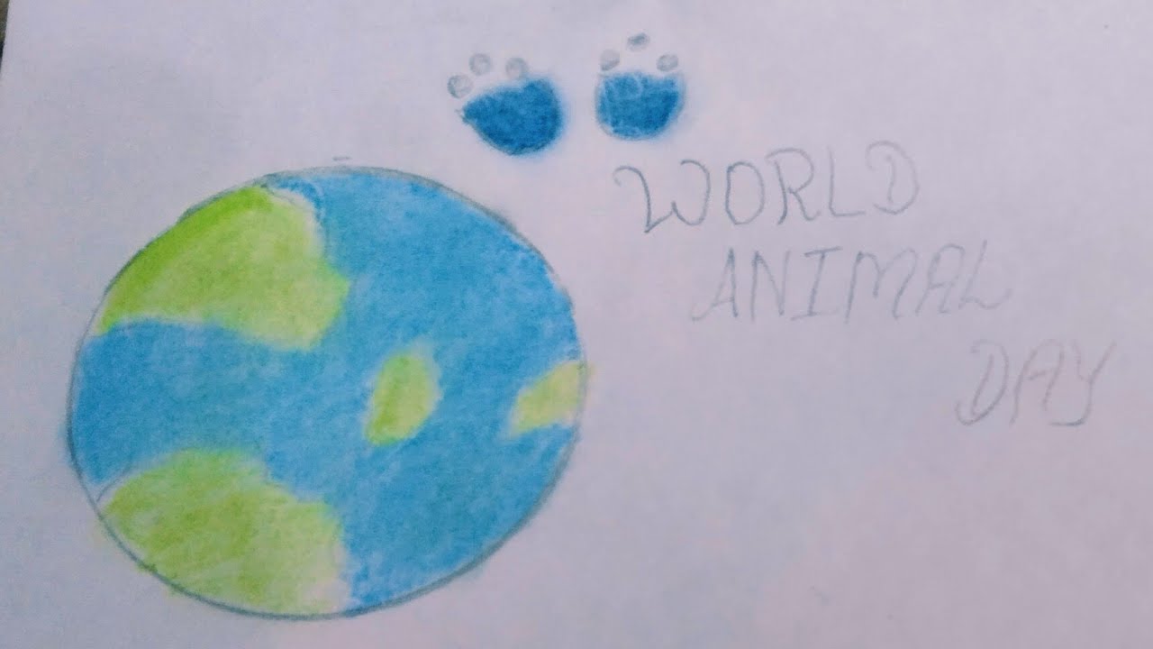 World Animal Day Drawing । World Animal Day Easy Drawing - YouTube