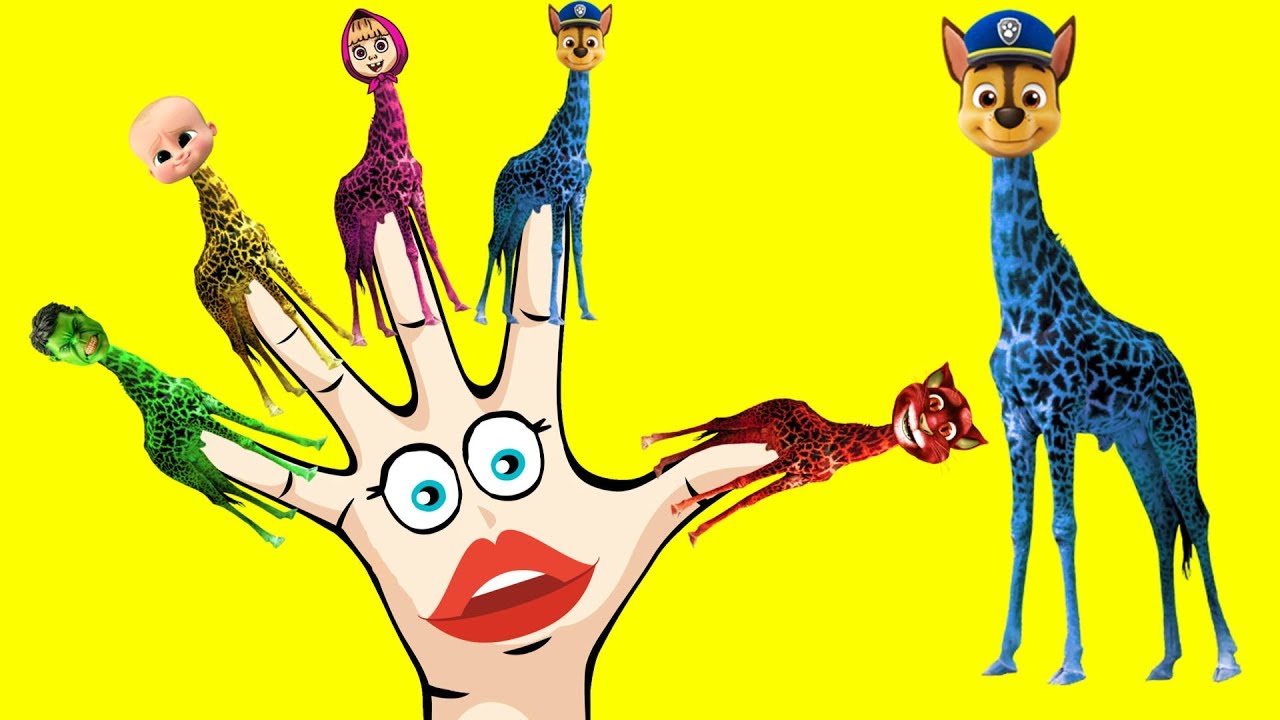 Giraffe Paw Patrol Masha Talking Tom Hulk Boss Baby Finger Family ...