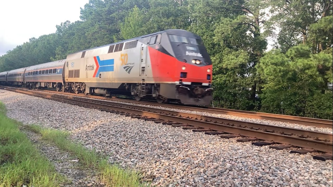 AMTK 161 50 Years Anniversary Leads Amtrak P089 SB Departing Florence ...