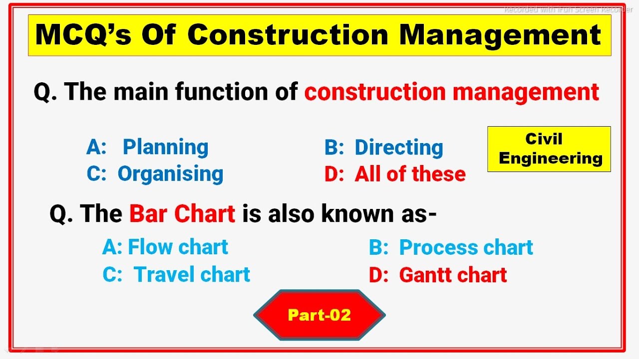 Construction Management MCQ | Objective Type Questions & Answers | Exam ...