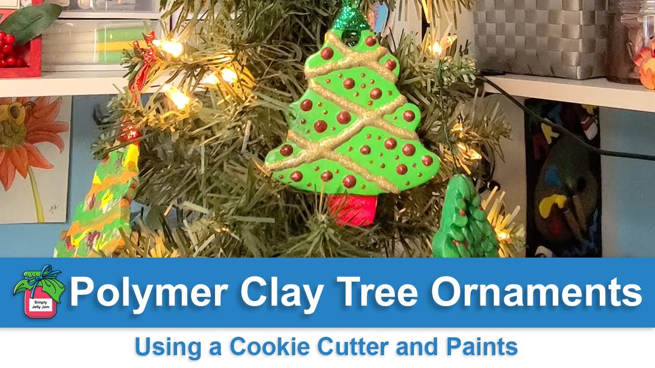Polymer Clay Tree Ornaments Using a Cookie Cutter and Paints - YouTube