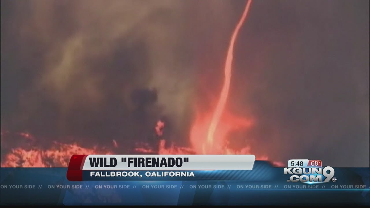 Firenado spotted in California - YouTube