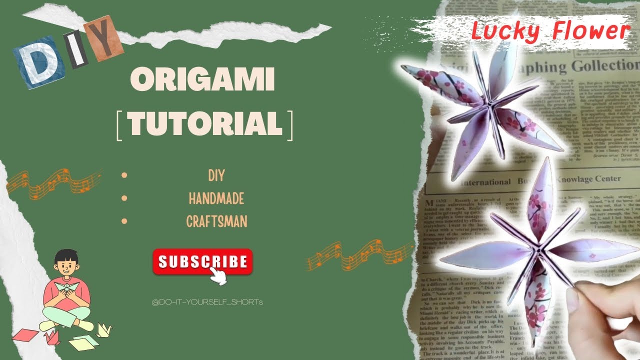 🗂️ [ FULL TUTORIAL ] ️ Lucky Flower Origami | Paper Craft | - YouTube
