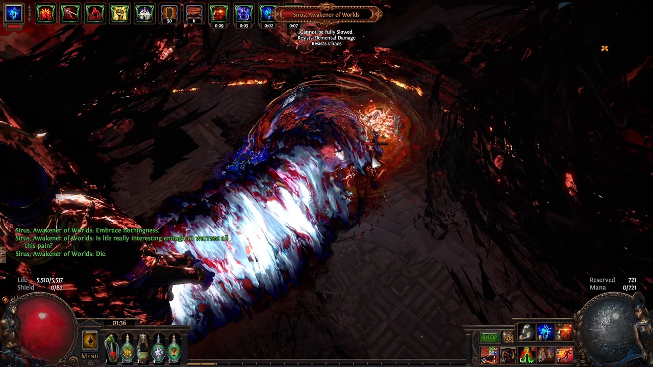 PoE 3.9 - lvl 8 Sirus the Awakener Facebreaker/Abyssus Cyclone Champion ...
