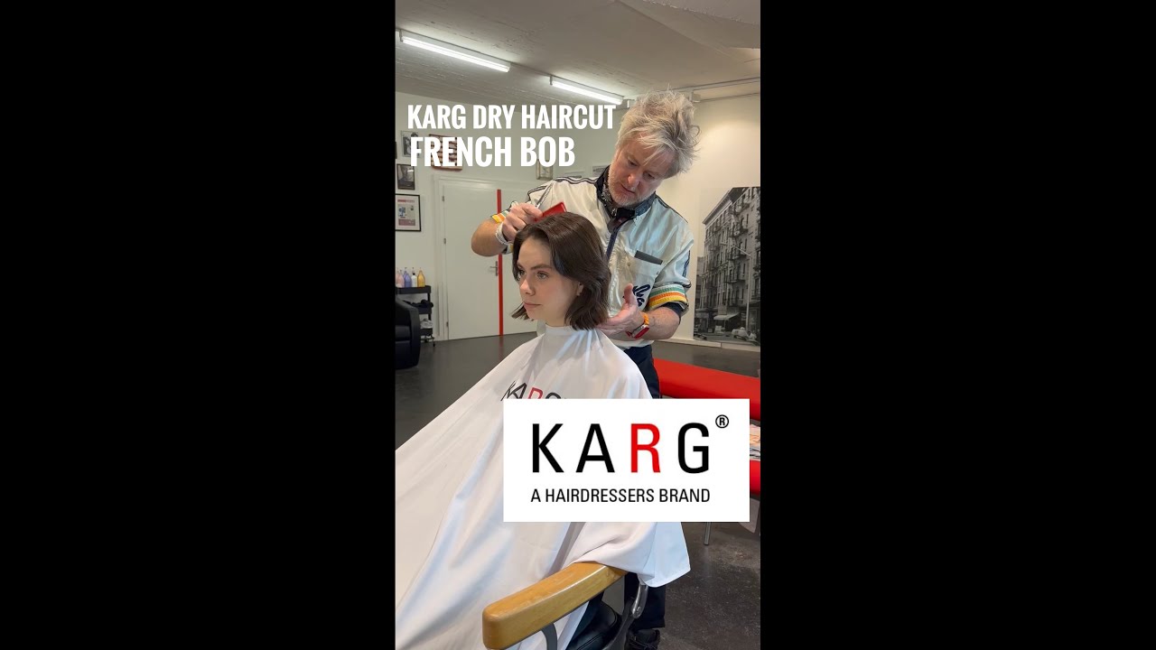 How to KARG Dry cut French Bob. Cut with Texturizing Shear. - YouTube