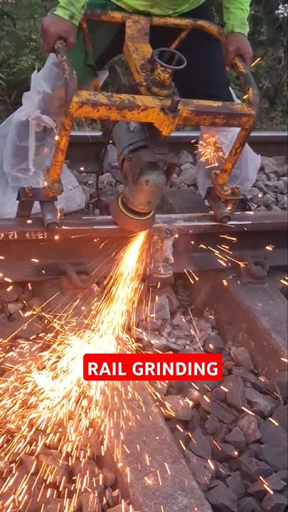 Rail Grinding After Thermit Welding #railway #grinding #railwork #thermitwelding #railtrack # ...