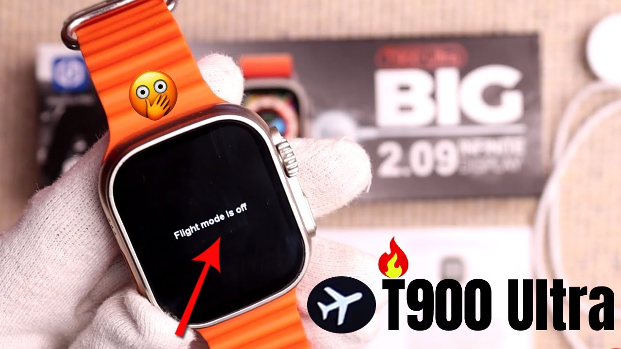 How To Smart Watch T900 Ultra Airplane Mode Disable - YouTube