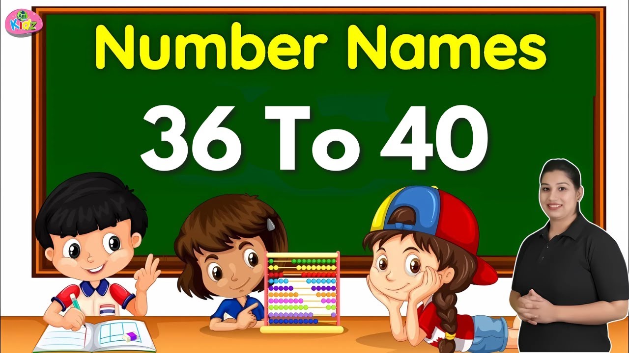 36 to 40 Numbers Spelling for Kids | Number Names 36 to 40 | Counting ...