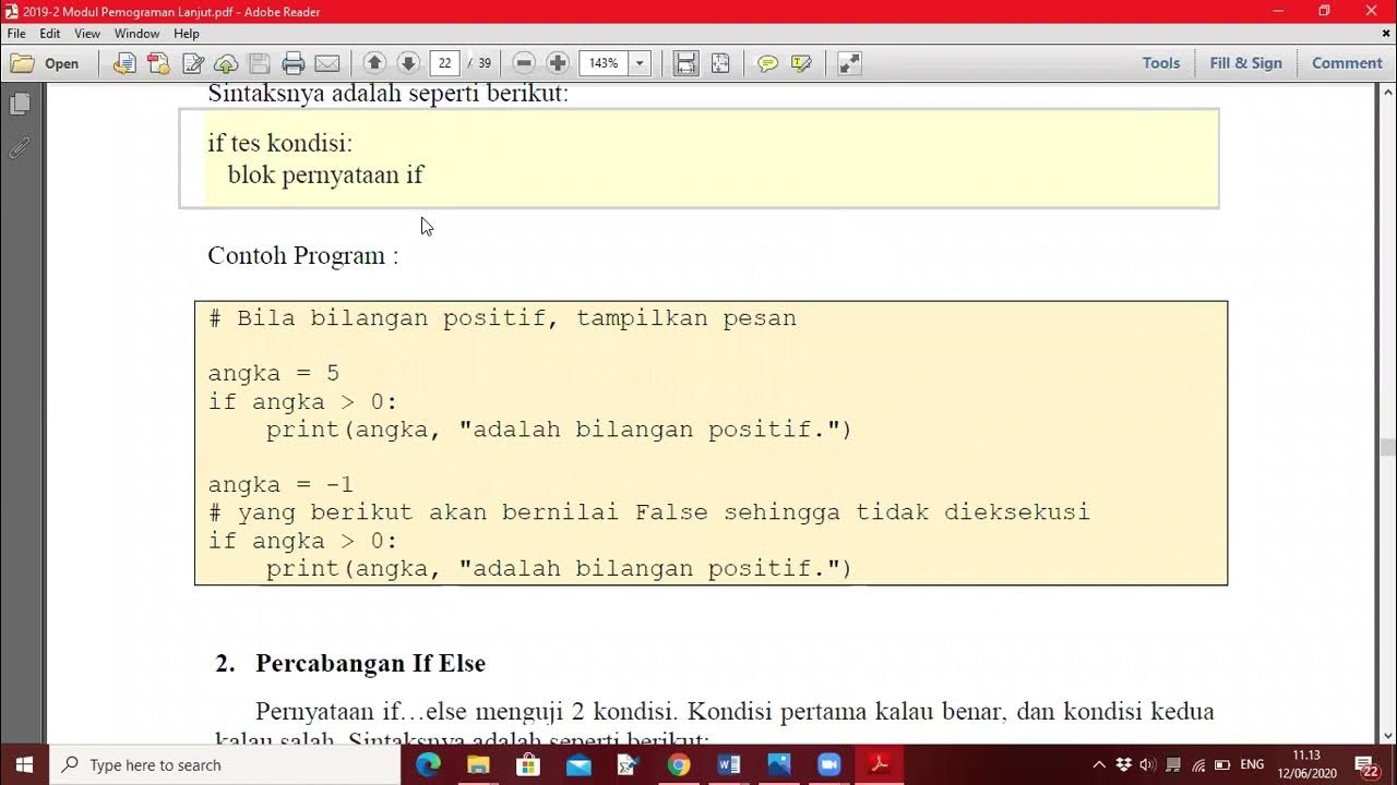 Percabangan dan Perulangan Python - YouTube