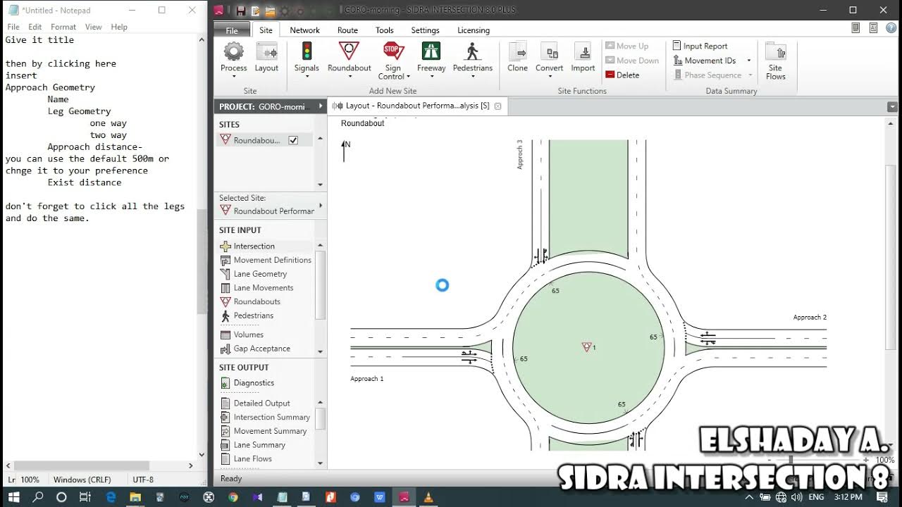 DETAILED SIDRA INTERSECTION 8 ROUNDABOUT PERFORMANCE EVALUATION PART 2 - YouTube