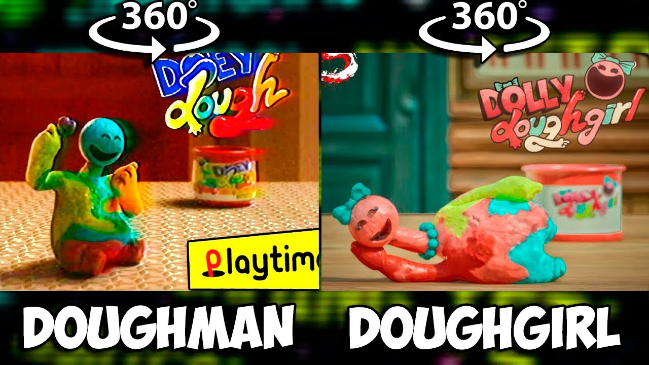 360º VR Poppy Playtime Chapter 4 - Doey the Doughman vs NEW DOLLY the ...