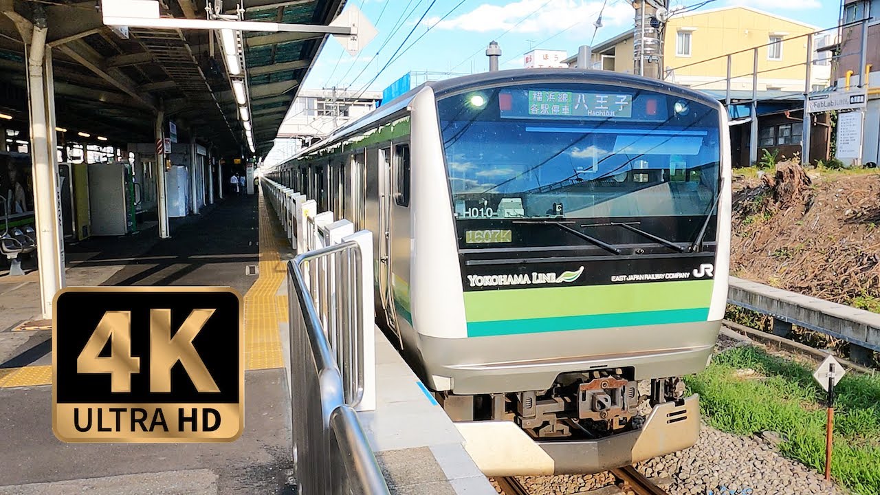 【4K Train View】 JR Yokohama Line from Yokohama St. to Nagatsuta St. JR ...