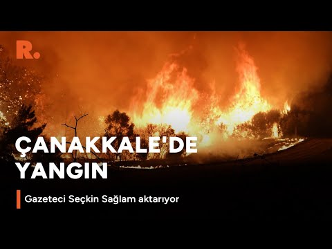 Çanakkale yangınından etkilenen bölgeden görüntüler #CANLI