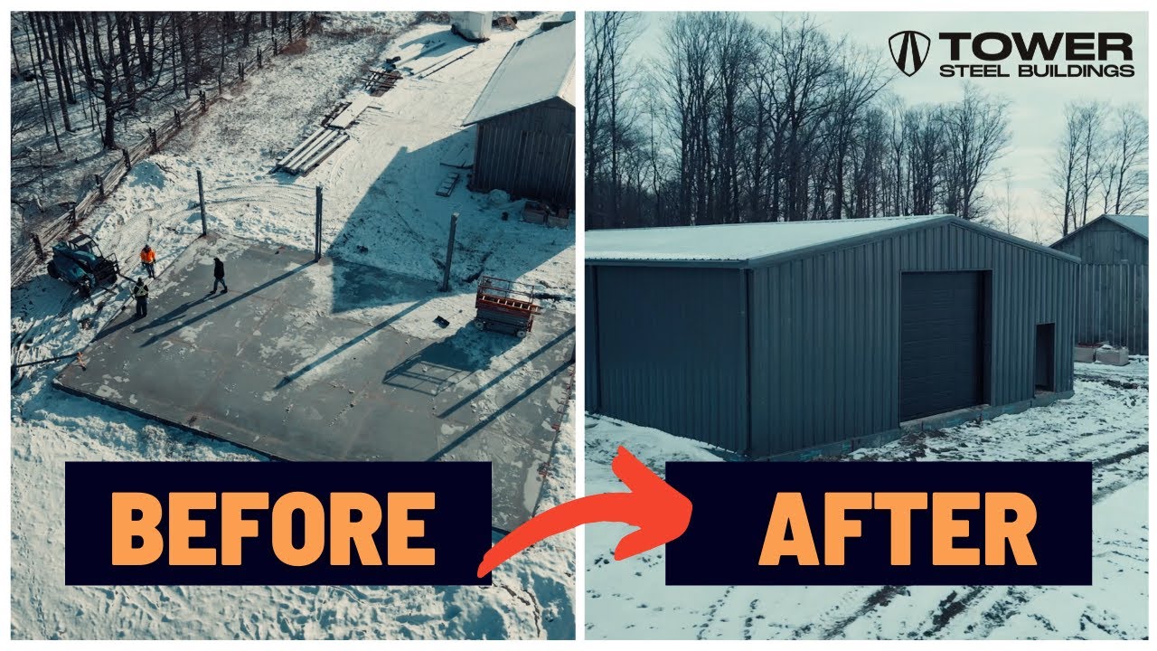 𝗧𝗼𝘄𝗲𝗿 𝗦𝘁𝗲𝗲𝗹 𝗕𝘂𝗶𝗹𝗱𝗶𝗻𝗴𝘀 | 40x60 Warehouse Steel Building From Start To ...