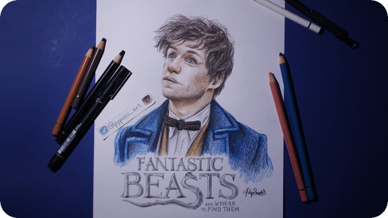 Fanastic Beasts: Newt Scamander Speed Drawing - YouTube