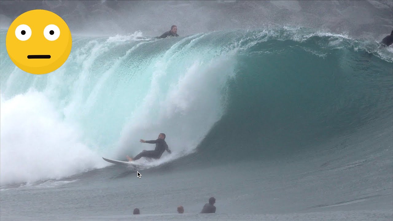 Crazy wipeout on a big Wedge wave - YouTube