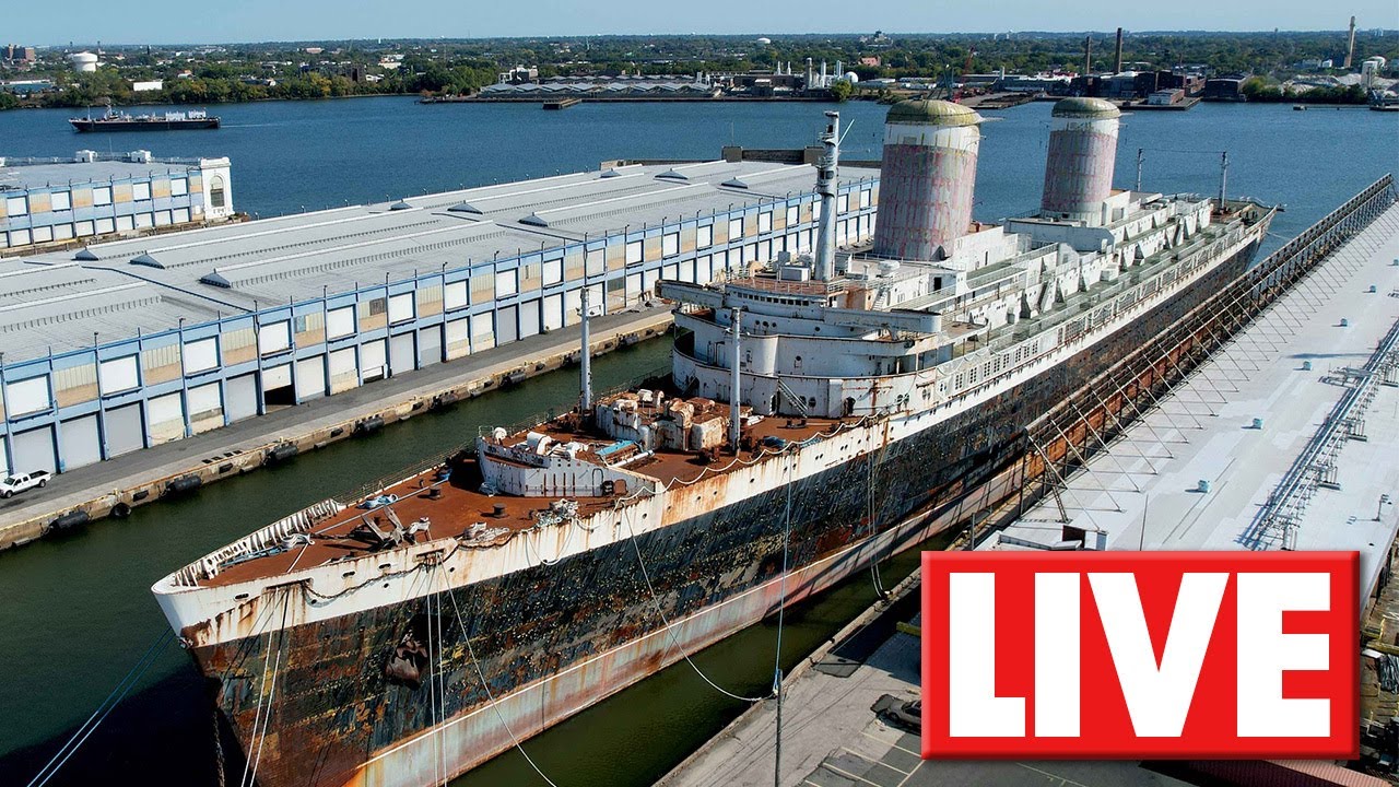 LIVE l Historic SS United States moves from Philadelphia dock - YouTube