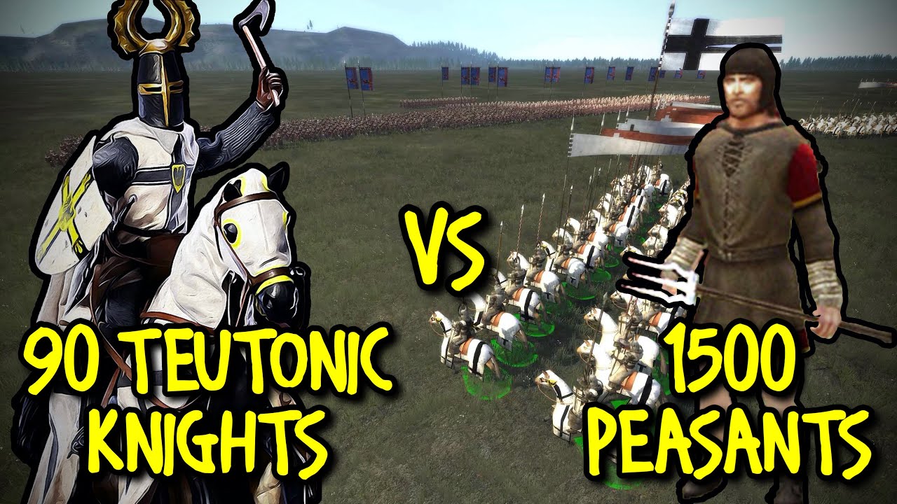 90 TEUTONIC KNIGHTS vs 1500 PEASANTS | Medieval II: Total War - YouTube