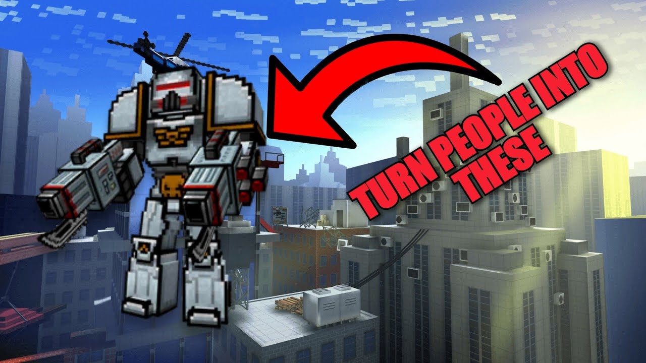 How to turn people into battle mech New glitches pixel gun 3D - YouTube