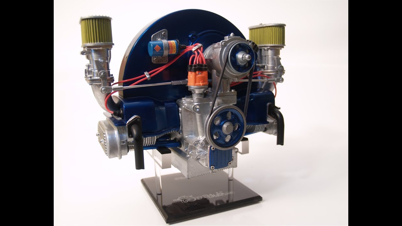 Volkswagen Beetle 1600cc Custom 1:4 Scale Engine model - YouTube