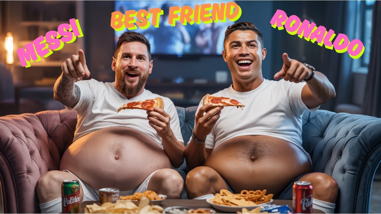 Messi and Ronaldo Eating Pizza! - YouTube
