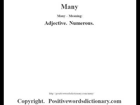 Many definition | Many meaning - YouTube Many definition | Many meaning - YouTube