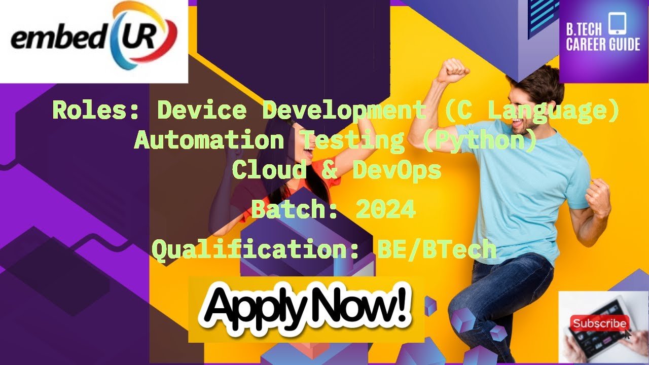 embedUR systems| Fresher Drive | B.E / B.Tech | 2024 Batch | CTC: 8 LPA ...