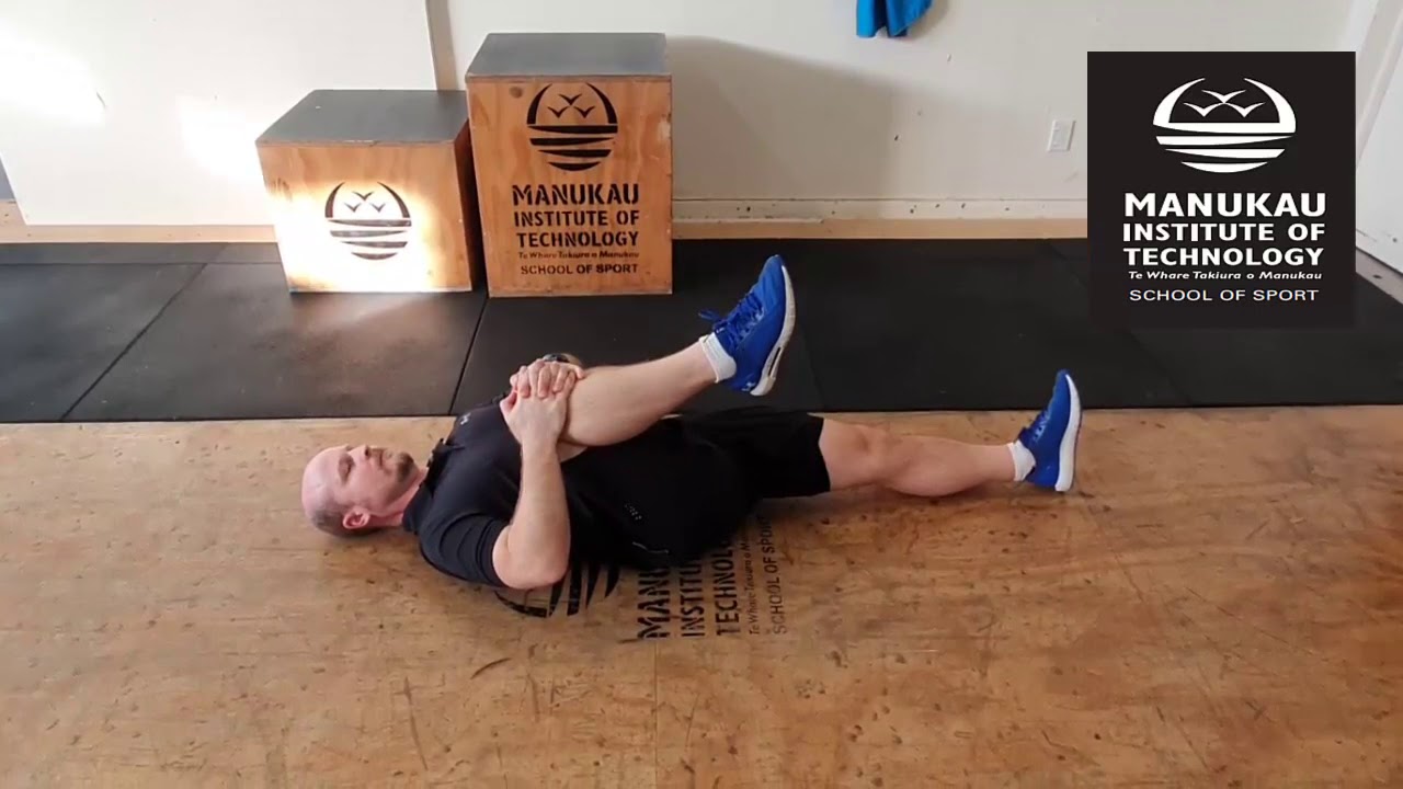 Supine Hip Flexion Gluteal Stretch - YouTube