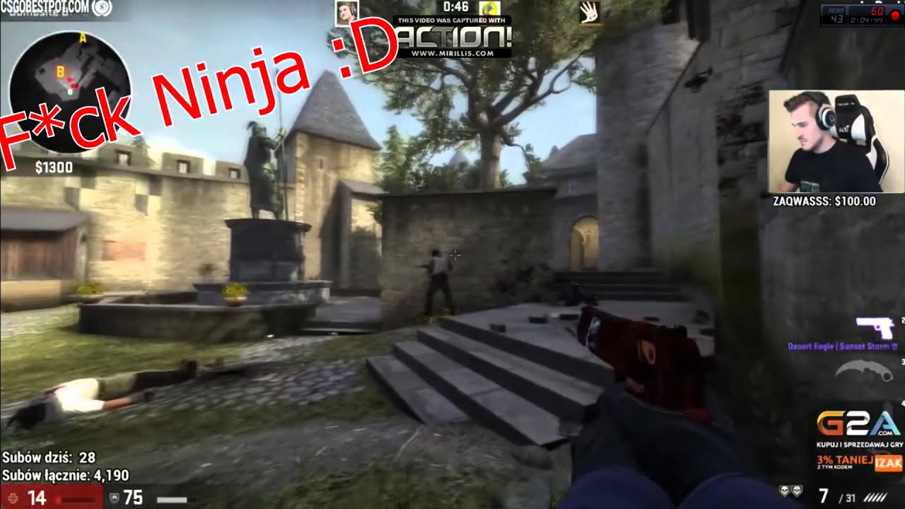 Cs:Go Izak Ace + Hedy z Deagle + Fail - YouTube