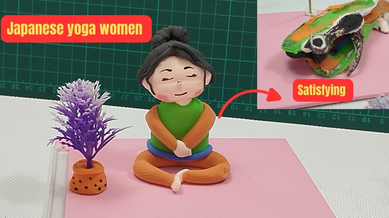 Clay art meets yoga bliss| Japanese women #womenday #yoga #relaxing # ...