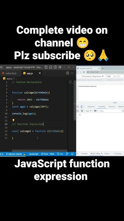 JavaScript function expression #viral #reels #youtubeshorts #javascript #coding # ...