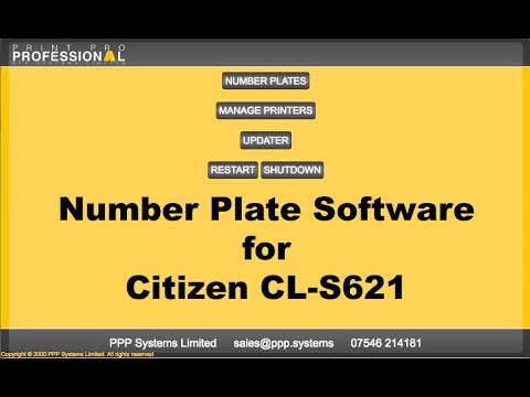 Number Plate Software for Citizen CL-S621 - YouTube