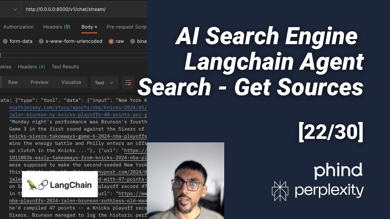 Perplexity Clone with Langchain Agent - Tavily - Get Sources & Streaming (22/30) - YouTube